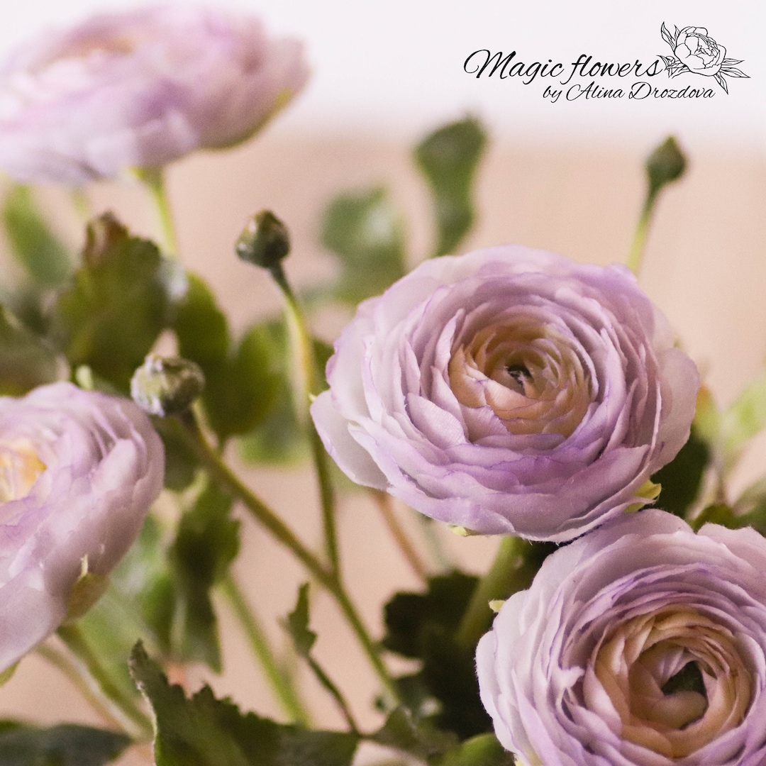 Lilac Ranunculus - Artificial Flower Out of Cold Porcelain - Etsy