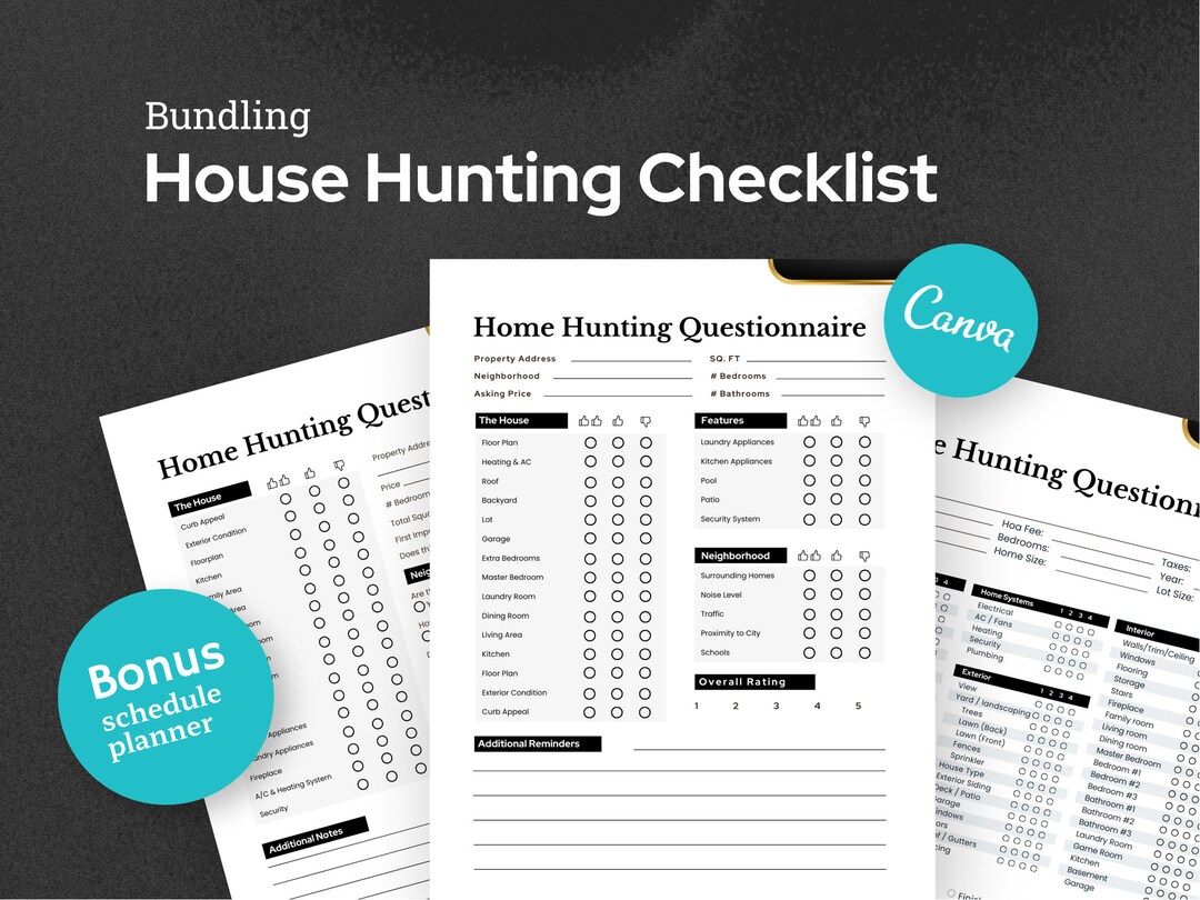 PRINTABLE Luxury House Hunting Checklist EDITABLE House Search Wishlist ...