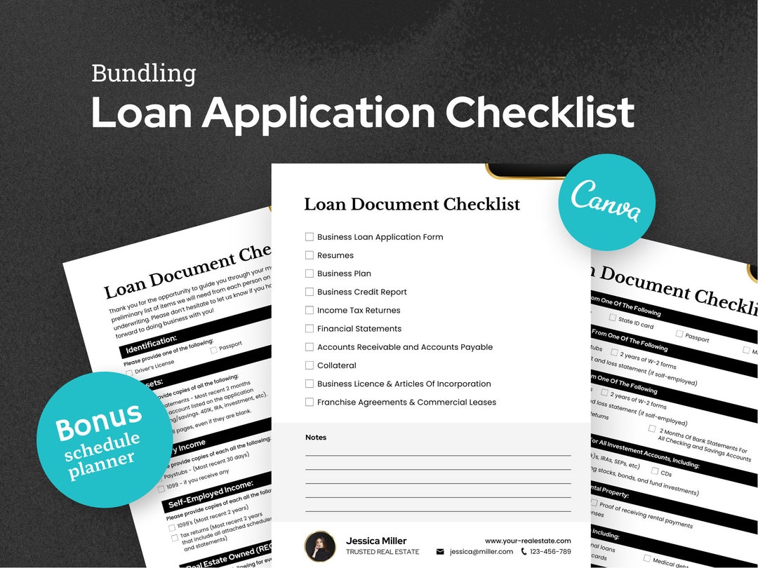 Complete Loan Application Planner Checklist, All-in-one Finance ...