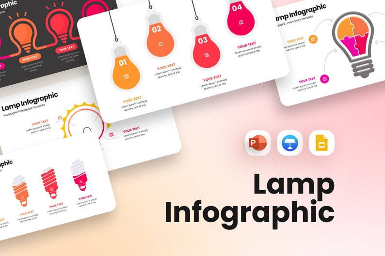 Lamp Infographic Powerpoint Template | Creative Light Bulb Diagrams ...
