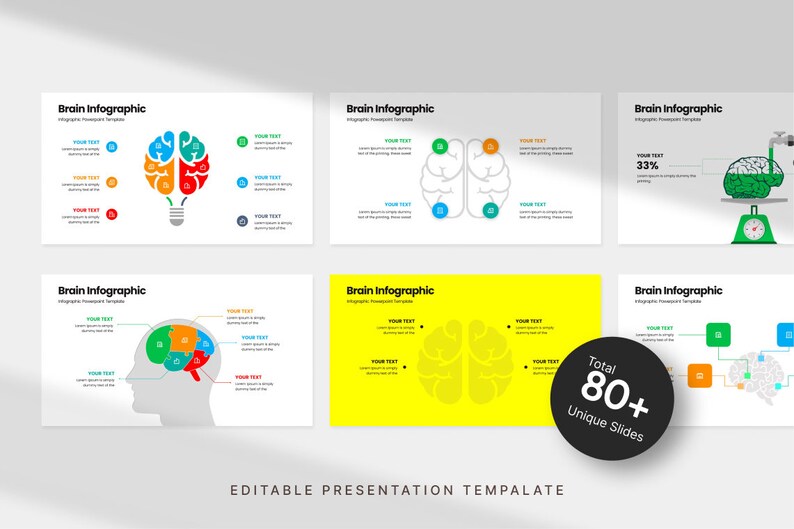 Professional Brain Infographic Presentation Template | Neuroscience ...