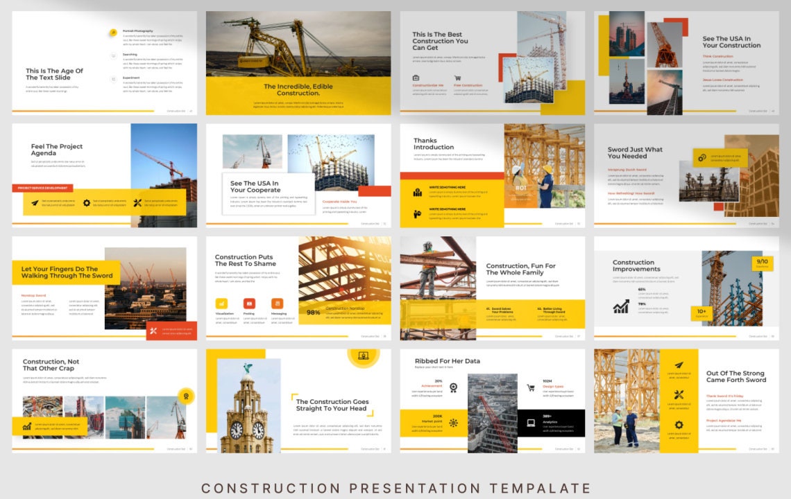 Construction Presentation Template | Building Industry Graphics ...