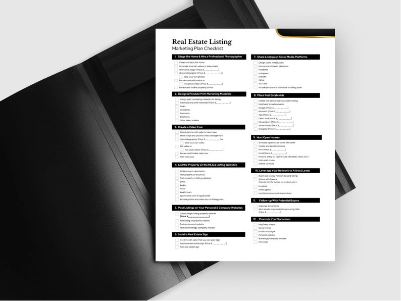 Real Estate Marketing Plan Checklist: Agent & Listing Guide (canva) - Etsy