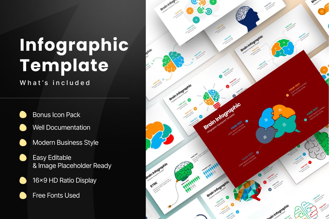 Professional Brain Infographic Presentation Template | Neuroscience ...