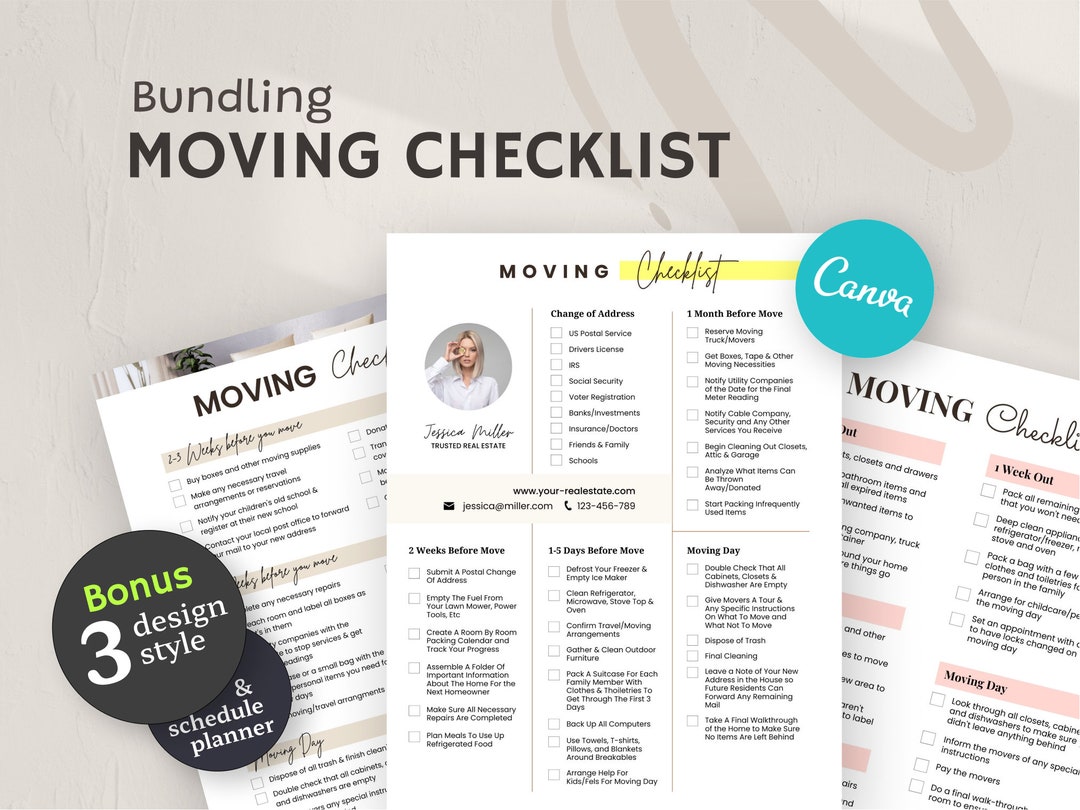 Moving Checklist Printable - Moving Planner, Relocation Planner, Moving ...