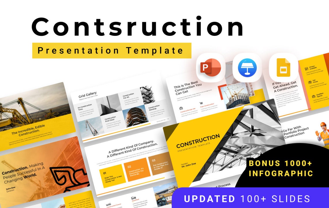 Construction Presentation Template | Building Industry Graphics ...