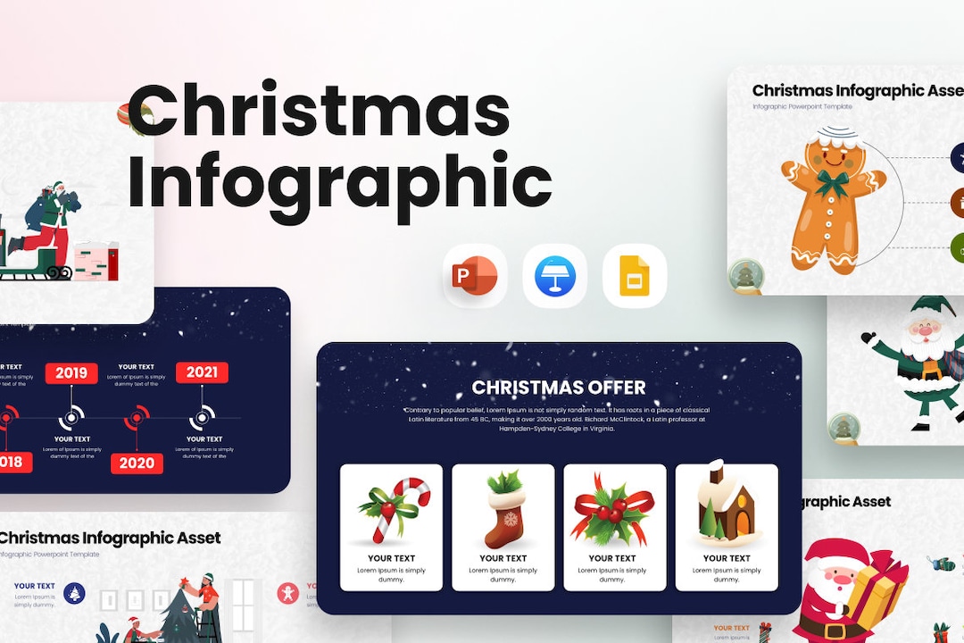 Festive Christmas Infographic Presentation Template | Holiday Graphics ...