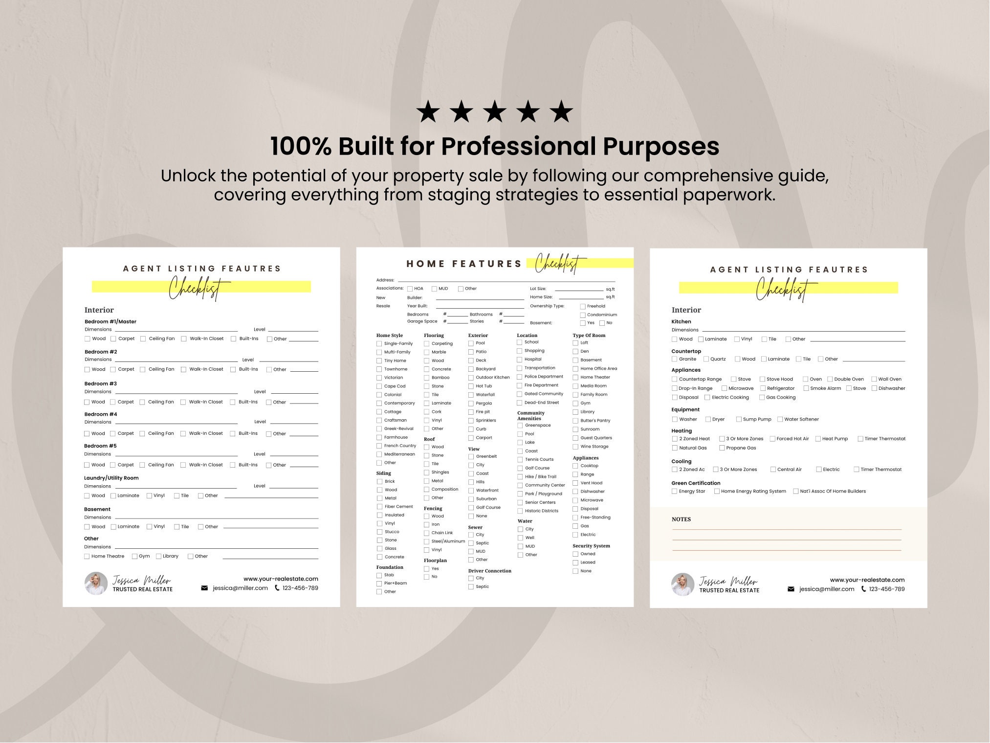Complete Real Estate Listing Toolkit: Features Checklist, Agent Walkthrough, Listing Agent Walk ...