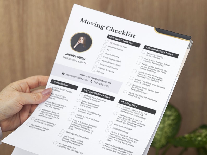 Luxury Moving Checklist Printable - Moving Planner, Relocation Planner ...