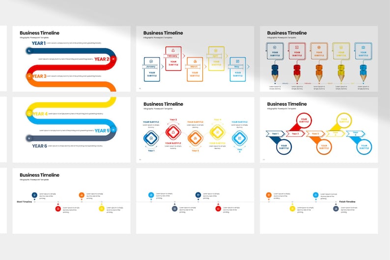 Modern Timeline Powerpoint Template: Fully Editable Charts - Etsy