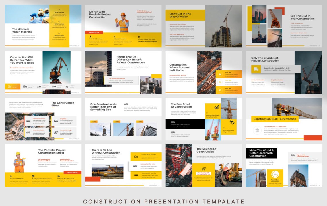 Construction Presentation Template | Building Industry Graphics ...