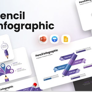 Pencil Infographic Powerpoint Template: Editable Business Slides - Etsy