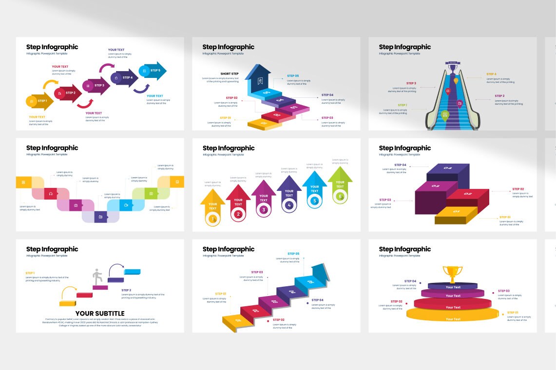 Step Infographic Presentation Template: Editable Powerpoint & Google ...