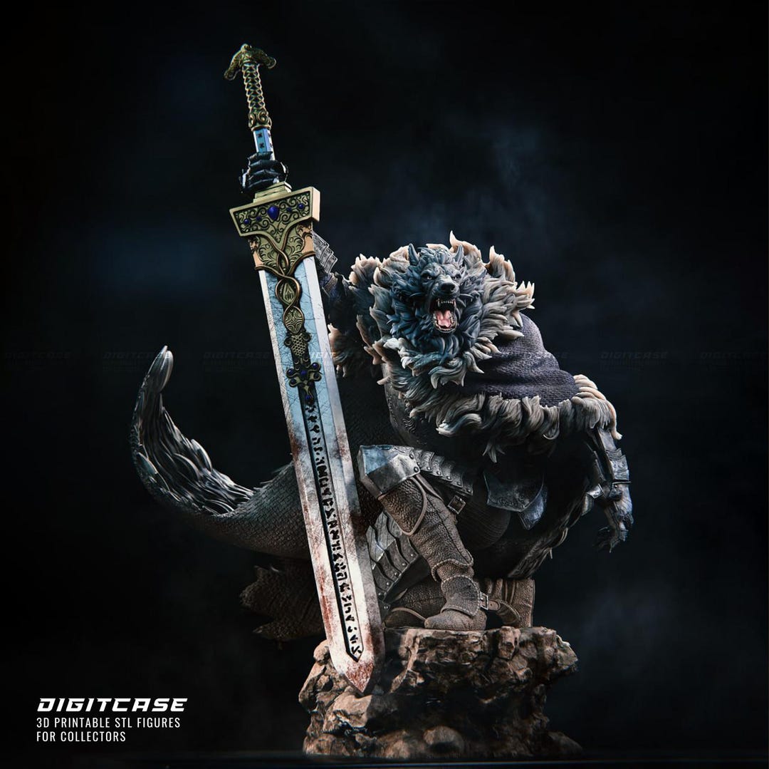 Blaidd Elden Ring STL 3D Print File | Half-wolf Knight Fan Art | Giant ...