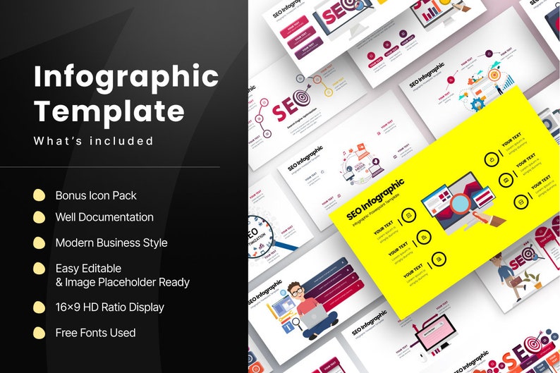 SEO Infographic Presentation Powerpoint Template | Data Visualization ...