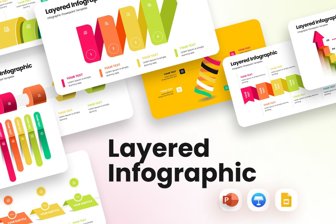 Layered Infographic Powerpoint Template: Editable Data Slides - Etsy
