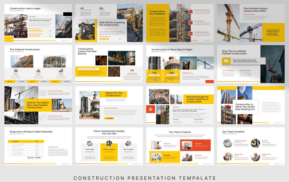 Construction Presentation Template | Building Industry Graphics ...