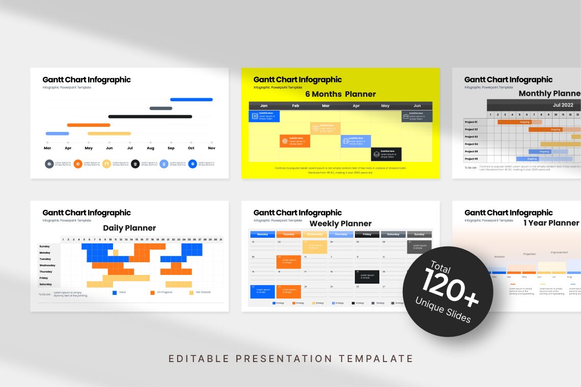 Gantt Presentation Template | Project Management and Task Scheduling ...