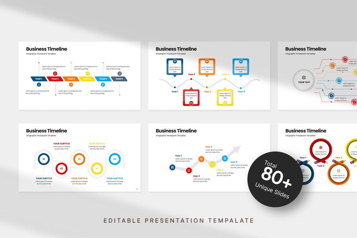 Modern Timeline Project Presentation Template Customizable Infographic ...