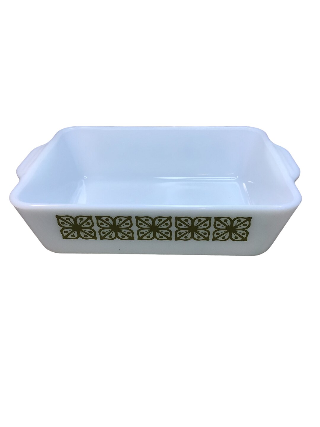Pyrex Verde 503 Square Flowers Fridge Dish Casserole Cottage Farmhouse ...