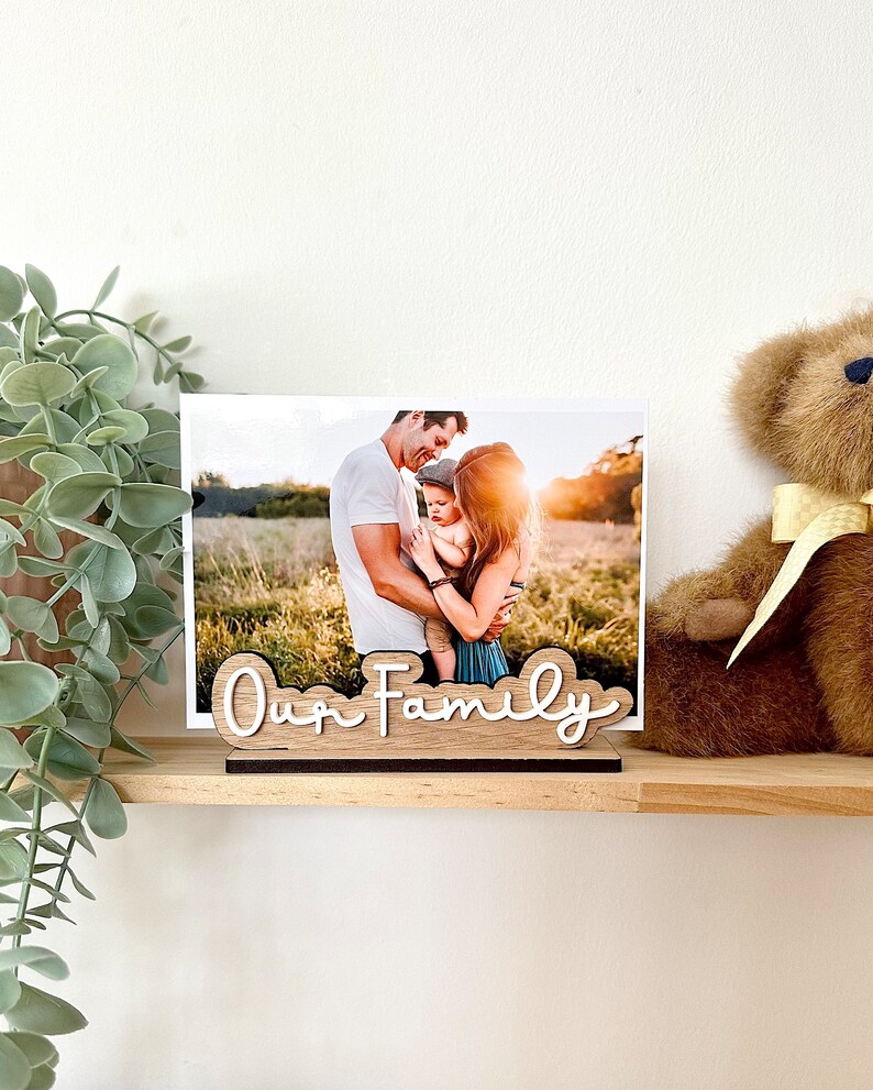 Freestanding Family Photo Frame Wooden Photo Stand - Etsy
