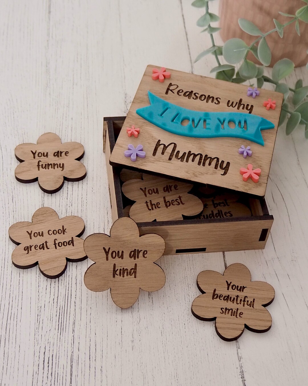 Reasons Why I Love You Box, Personalised Mother's Day Gift, Wooden Gift ...