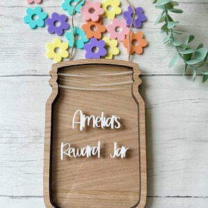 Personalised Reward Jar With Flower Tokens, Reward Chart for Kids ...