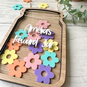 Personalised Reward Jar With Flower Tokens, Reward Chart for Kids ...