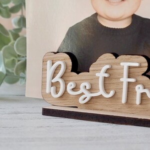 Freestanding Family Photo Frame, Wooden Photo Stand, Father's Day Gift ...