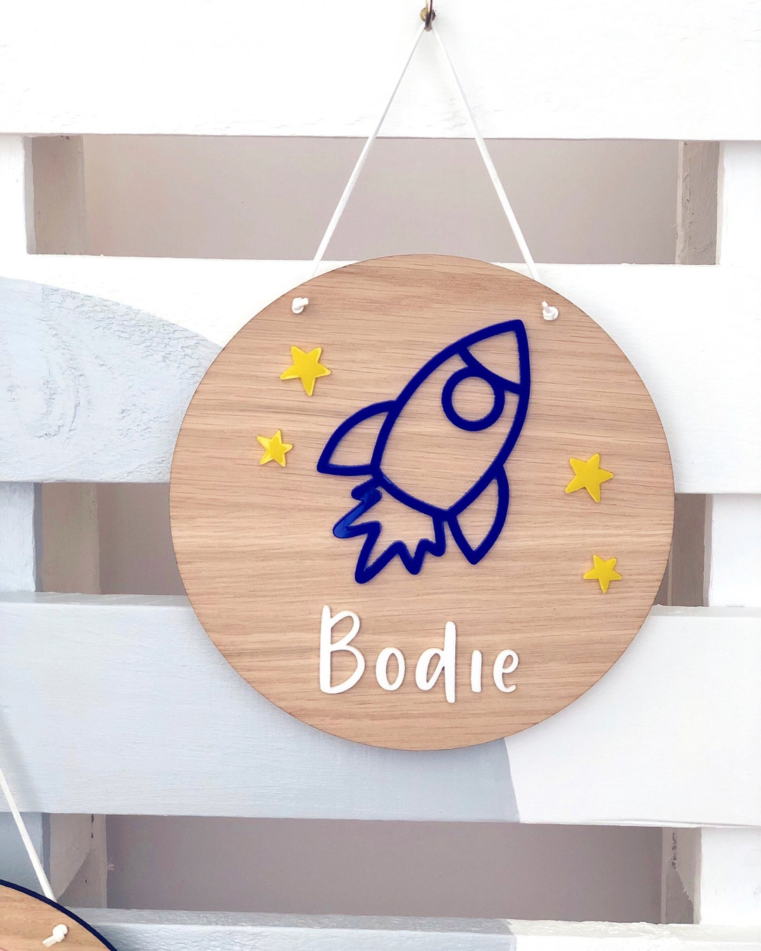 Personalised Rocket Plaque, Explorer, Space Themed Wooden Wall Hanging ...