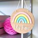 Personalised Wooden Rainbow Plaque, With Pastel Acrylic Rainbow ...