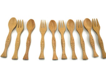 Wood eating utensils | Etsy
