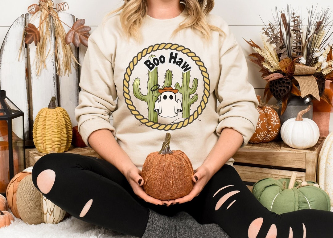 Spooky Ghost Sweater for Country Halloween Sweatshirt for Cute Ghost ...