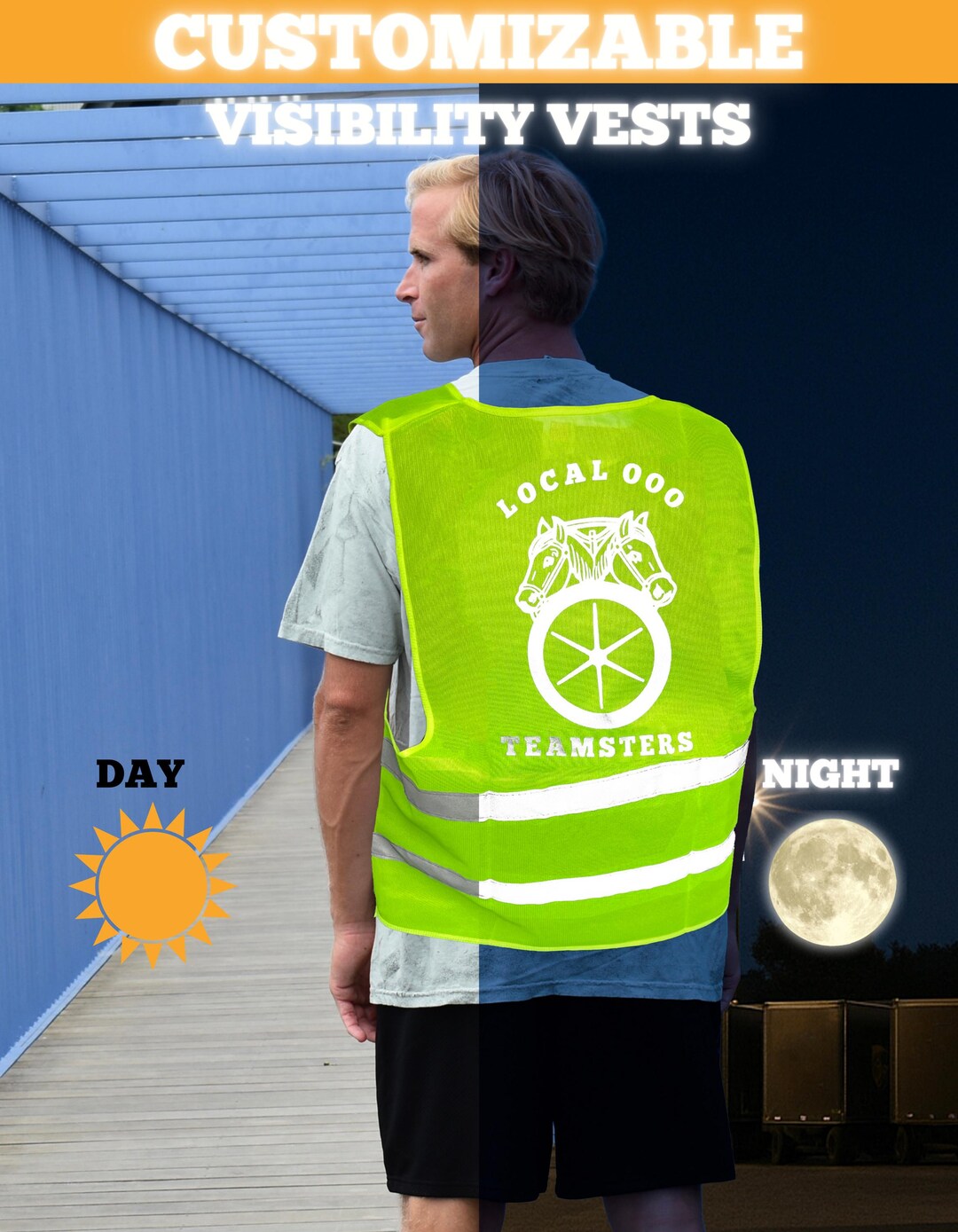 Custom Reflective Safety Vest for Teamsters Union Member Gift Vest for ...