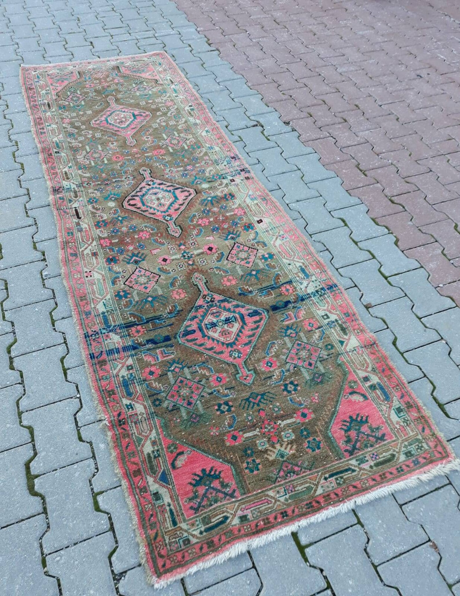 Oushak Runner Rug Vintage Handmade Wool Rug Runner Rug | Etsy