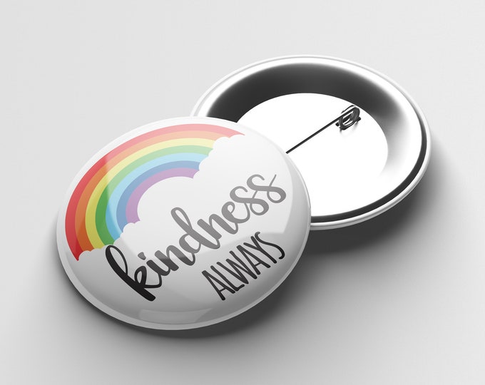 Its Cool to Be Kind Badge, Kindness Badge, Kindness Gift, Rainbow Badge ...