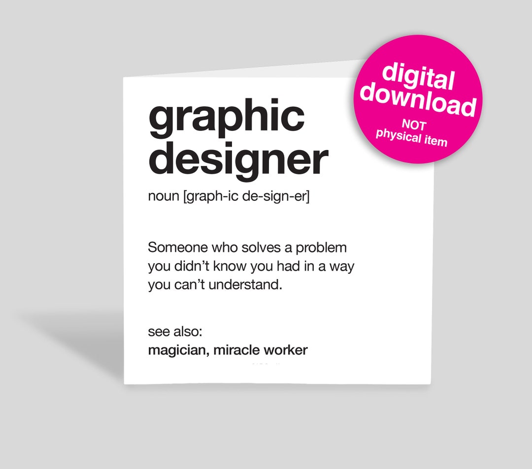 Graphic Designer Description Card DIGITAL DOWNLOAD - Etsy