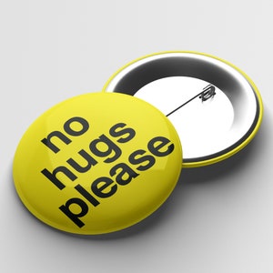 No Hugs Button Pin Badge - Etsy UK