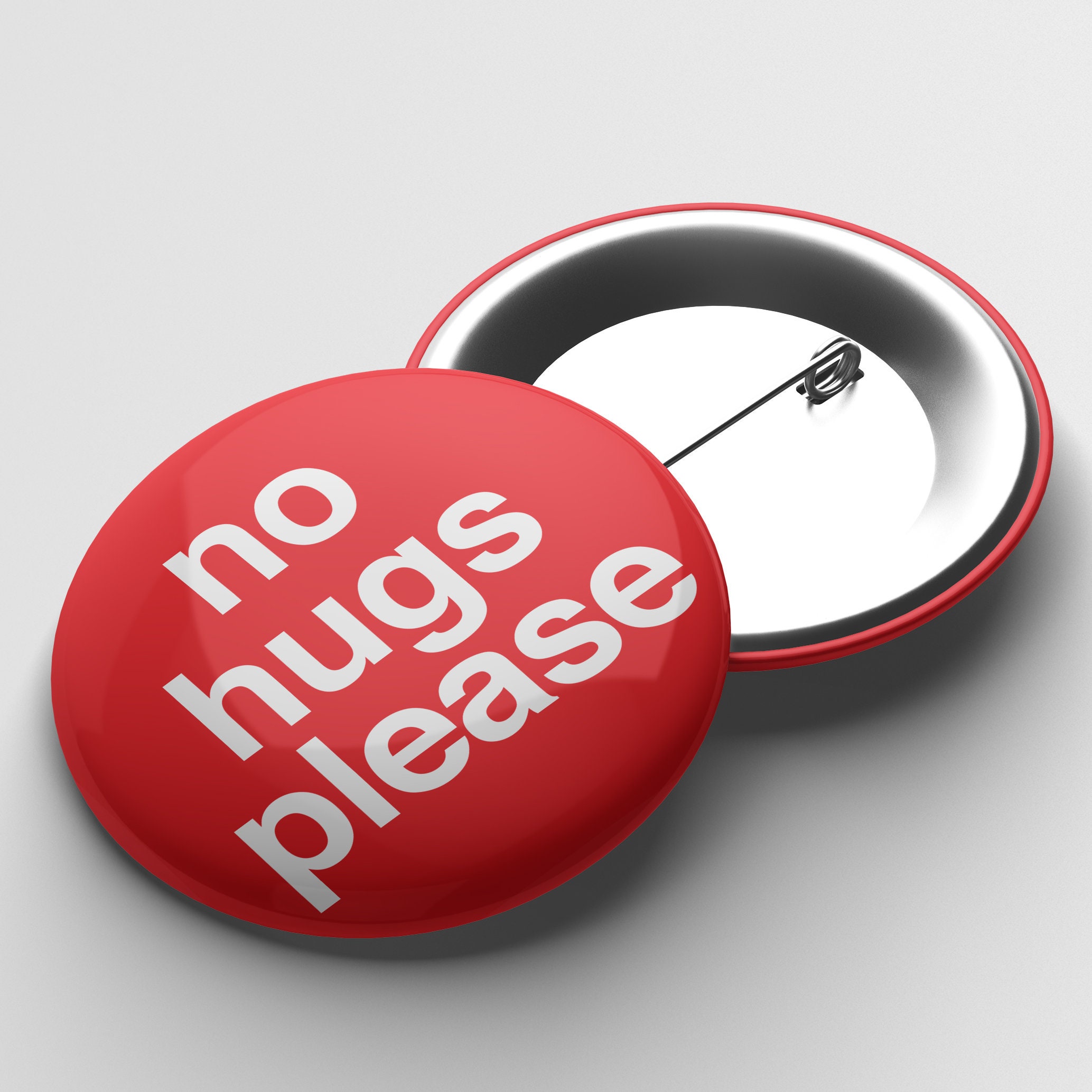 No Hugs Button Pin Badge - Etsy UK
