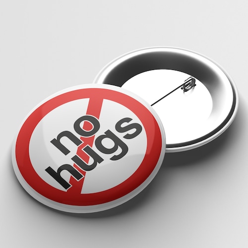 No Hugs Button Pin Badge - Etsy UK