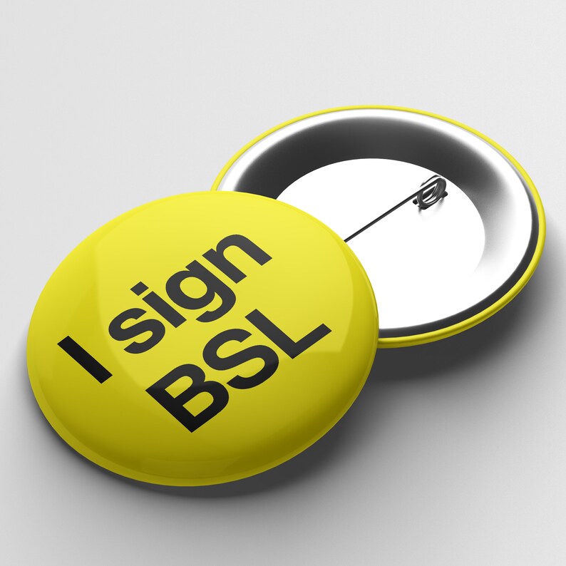 I Sign BSL Button Pin Badge - Etsy