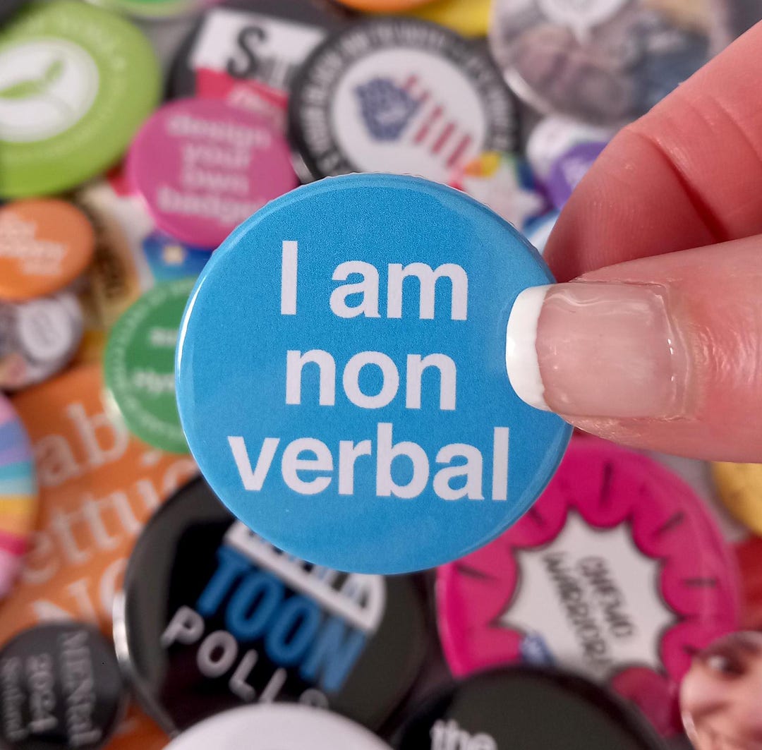 I Am Non Verbal Badge - Etsy