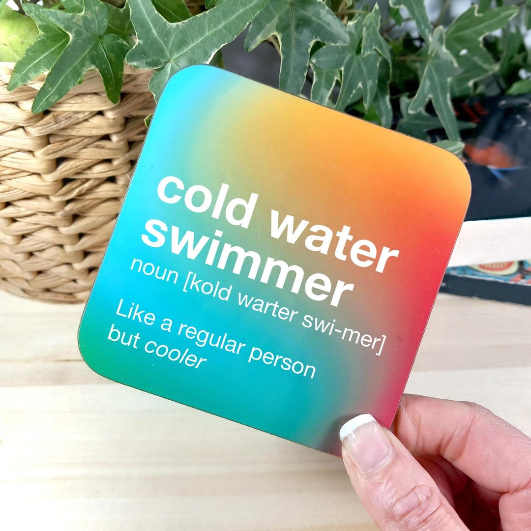 Cold Water Swimmer Drinks Coaster – Funny Gift for Swimmer – Stocking ...