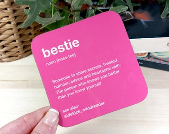 Personalized "name" You'll Always Be My Bestie Coaster - Personalized ...