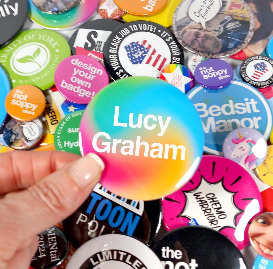 Name Badge Pin Button - Etsy