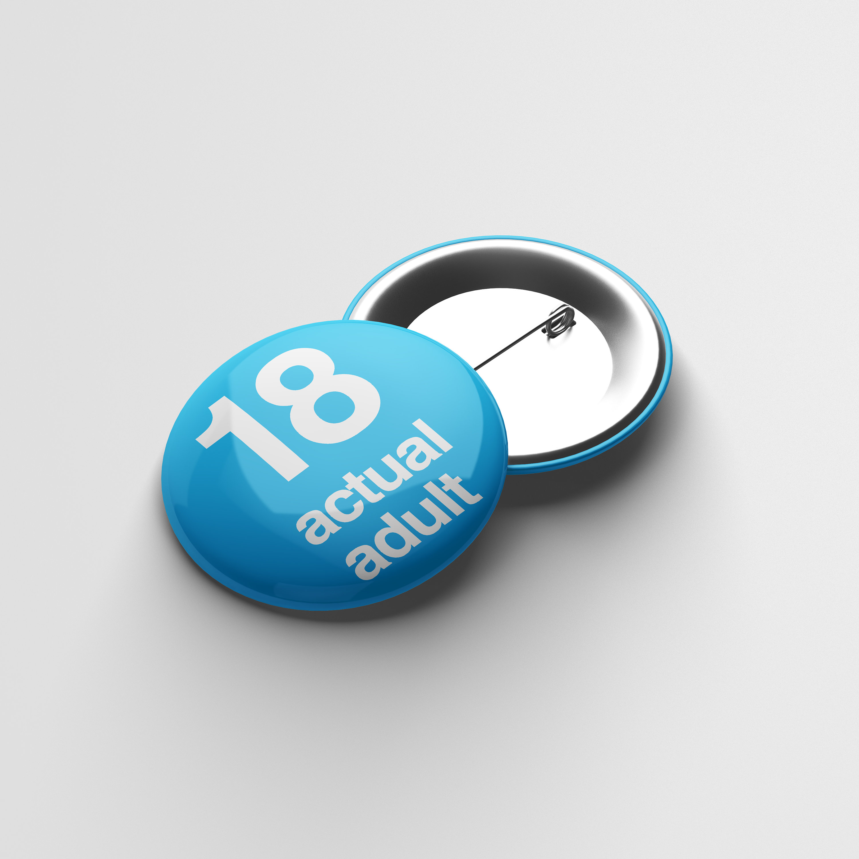 18 - Actual Adult Button Badge - Etsy UK