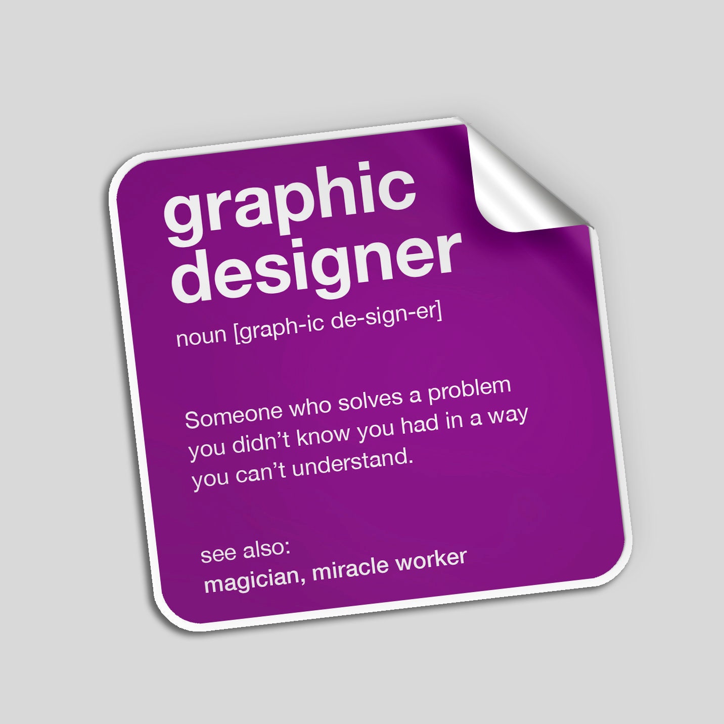 Graphic Designer Description Vinyl Sticker - Etsy UK