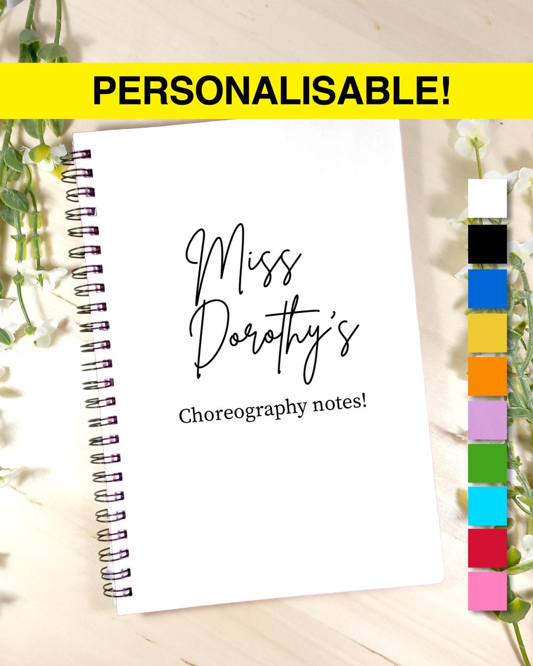 Dance Teacher Gift – Personalised Dance Teacher A5 Notepad Notebook ...
