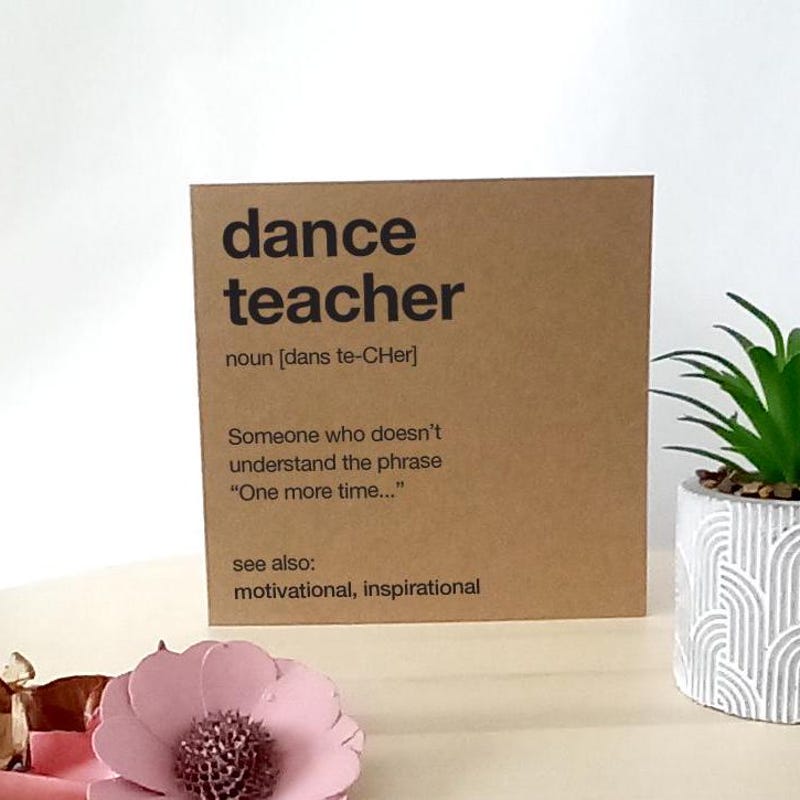 Dance Teacher Card - Etsy