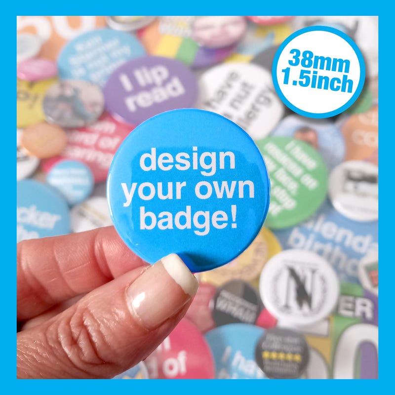 Personalised Badge With Pin - Etsy UK
